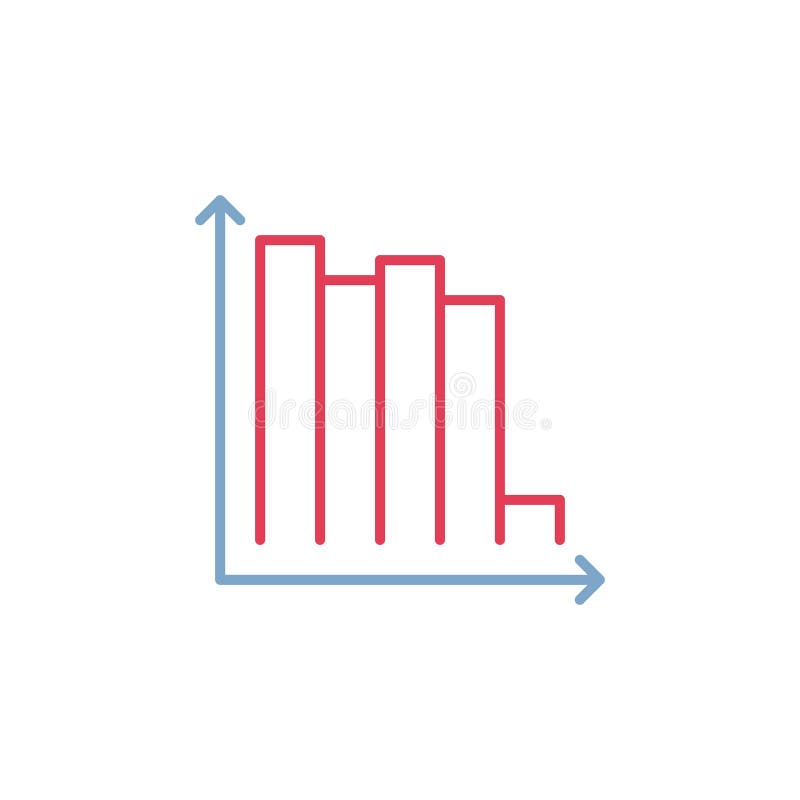 Declining Bar Graph Vector Recession Concept Colored Icon Stock Vector ...