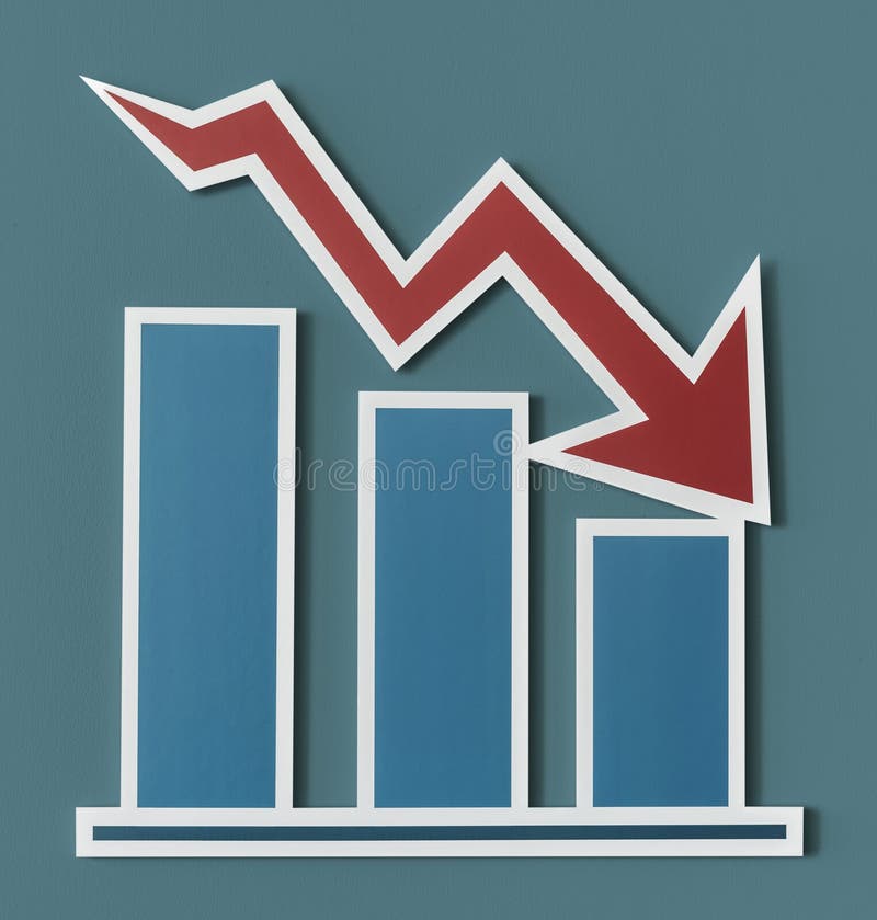 Declining Business Report Bar Chart Stock Illustration - Illustration ...