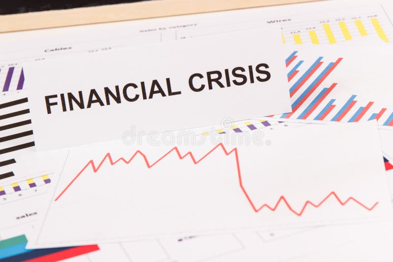 Declining Chart As Risk of Financial Crisis Caused by Coronavirus Stock ...