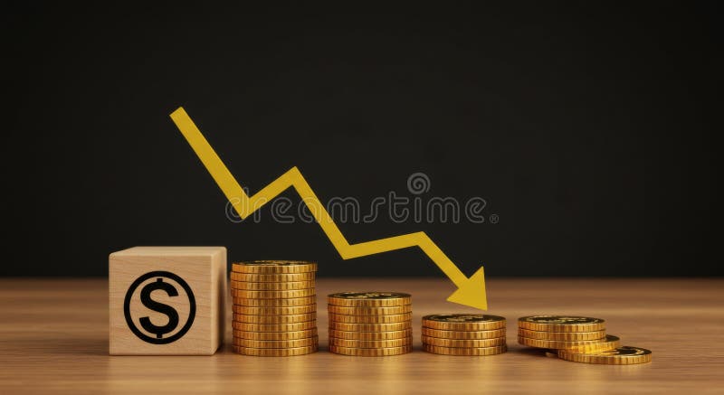 Declining Dollar: Economic Downturn Visualized Stock Illustration ...