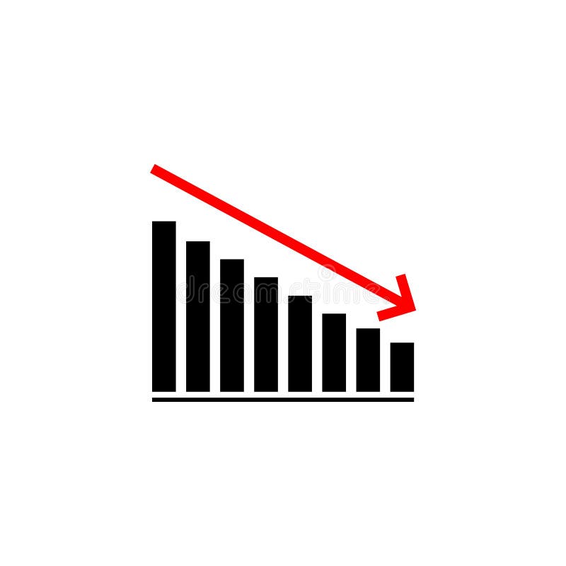 Declining Graph Icon. Business Decline Chart Filled Flat Sign for ...