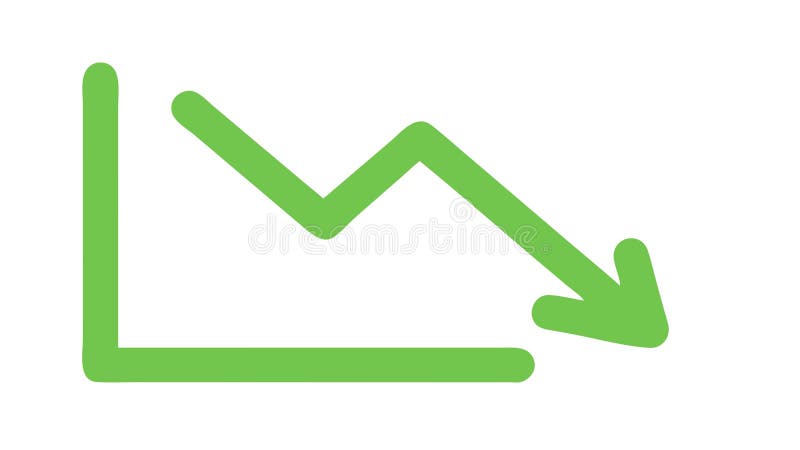 Declining Graph Icon, Financial Trend Down Symbol, Vector Design ...