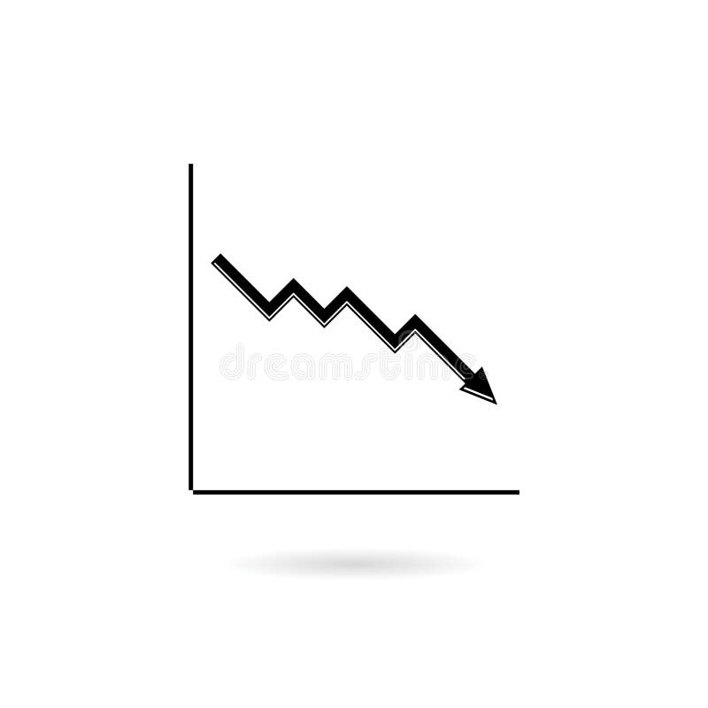 Declining Graph Icon. Business Decline Chart Sign Stock Vector ... Declining Graph Icon. Business Decline Chart Sign Stock Vector ...