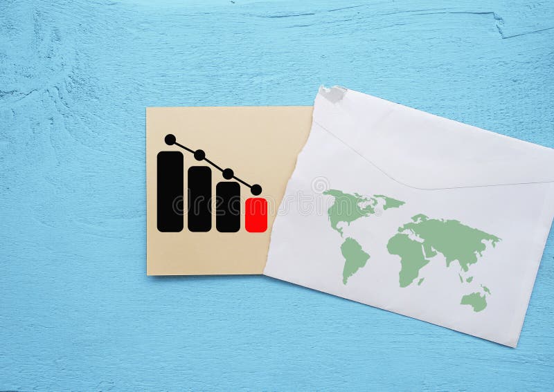 Declining Graph. Printed on Paper Stock Image - Image of despair ...