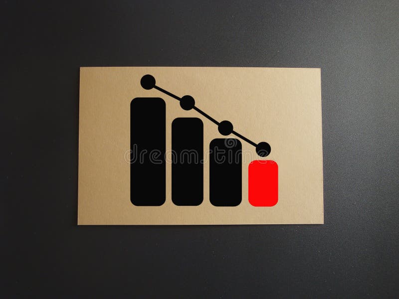 Declining Graph. Printed on Paper Stock Photo - Image of loss, finance ...