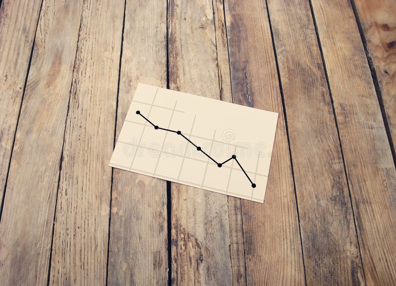 Declining Graph. Printed on Paper Stock Image - Image of concept, chart ...
