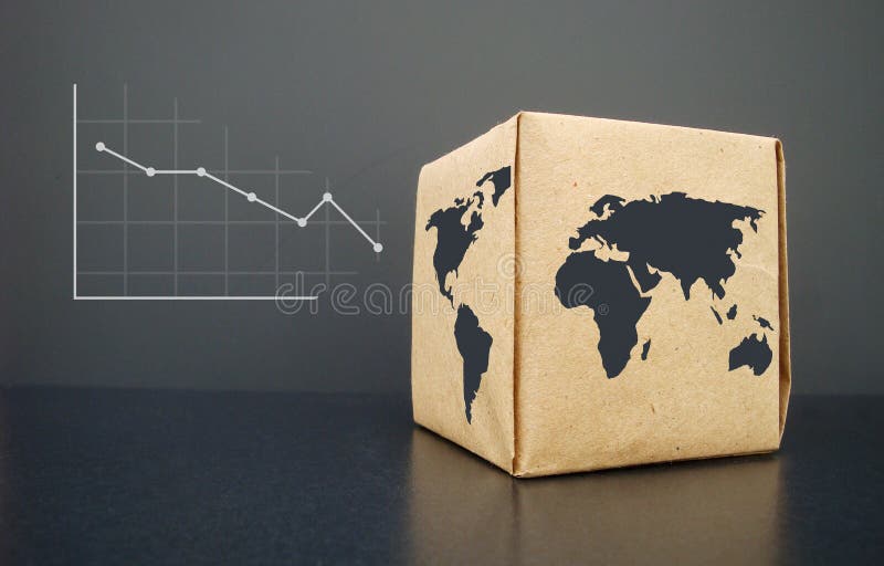 Declining Graph. Printed on Paper Stock Image - Image of business ...