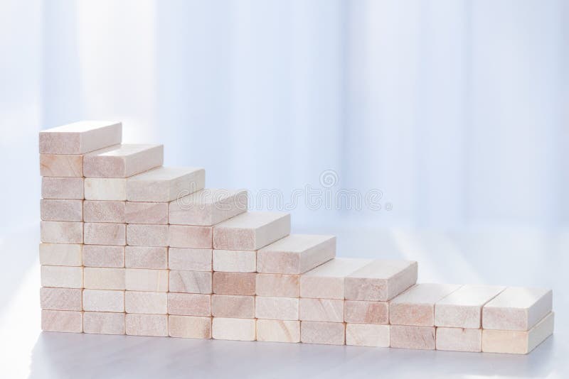 Declining Graph from Wooden Blocks. Financial Concept Stock Photo ...
