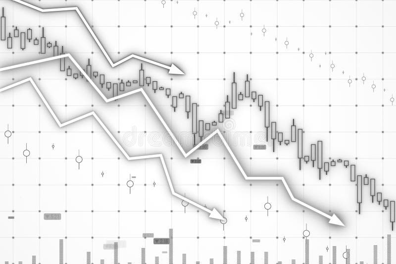 Declining Stock Market Trend Illustration. 3D Rendering Stock ...