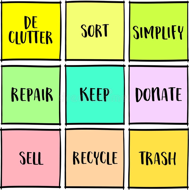 Declutter Concept, Inspirational Reminder Notes, Lifestyle and Personal ...