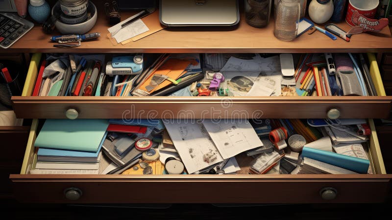 Declutter office drawer stock illustration. Illustration of streamline ...