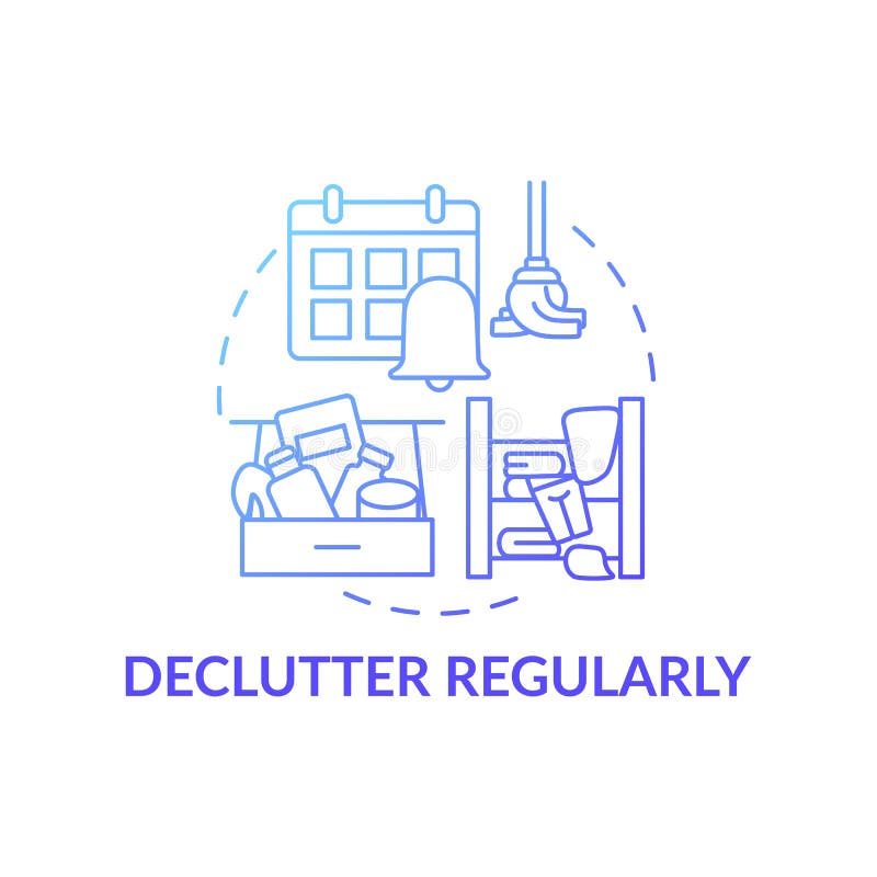 Declutter Regularly Blue Gradient Concept Icon Stock Vector ...