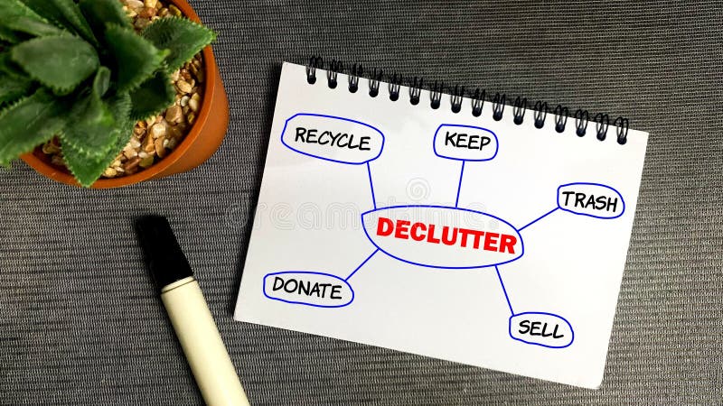 Declutter writing concept stock image. Image of produce - 375793265