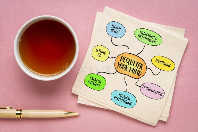 Declutter Your Mind, Clear Mental Clutter Stock Illustration ...