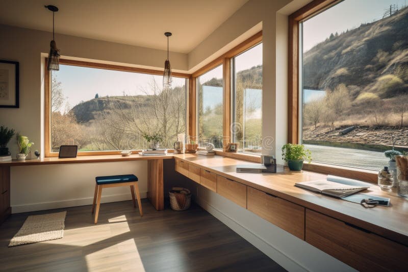 Decluttered Space with View of Scenic Natural Setting Stock ...