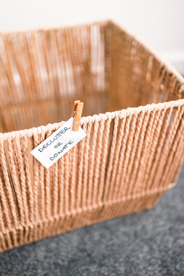 Decluttering and Tidying Up Concept, Storage Basket with Declutter or ...