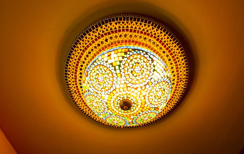 Decorative Lights on the Ceiling. Beautiful Decoration. Lights with ...