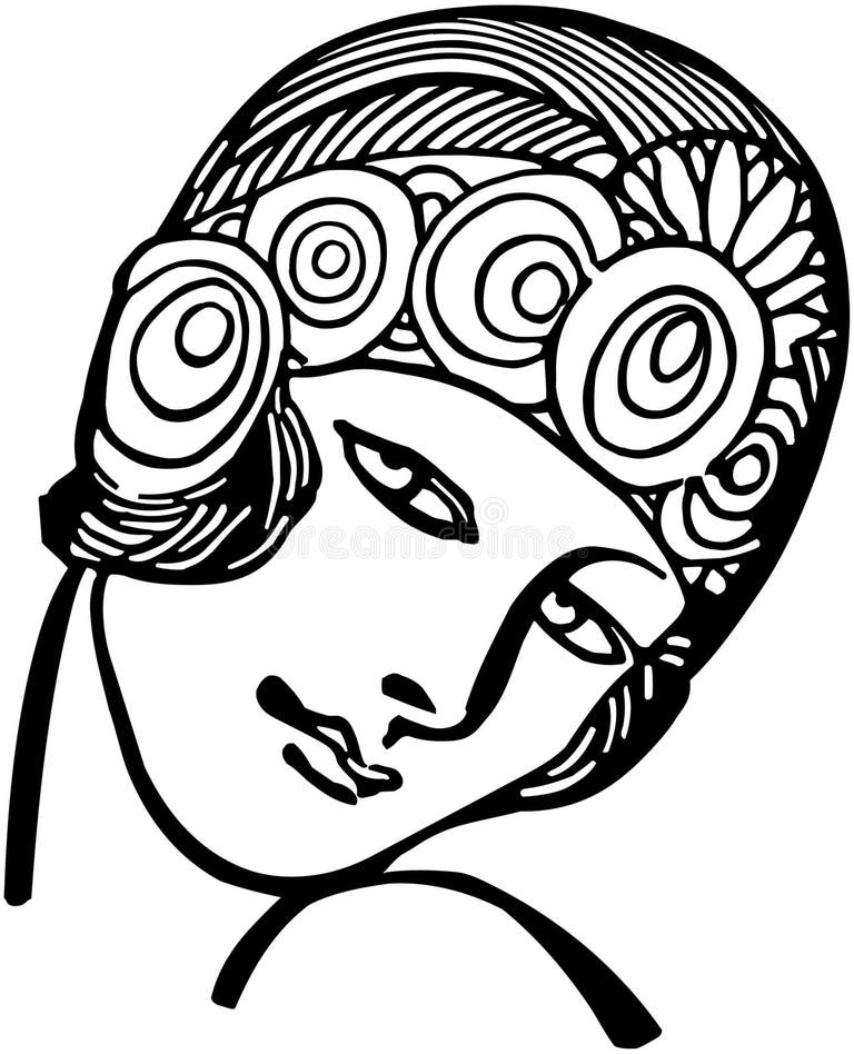Art Deco Faces Stock Illustrations – 259 Art Deco Faces Stock ...