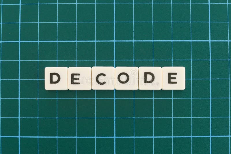 Decode Word Made of Square Letter Word on Green Square Mat Background ...