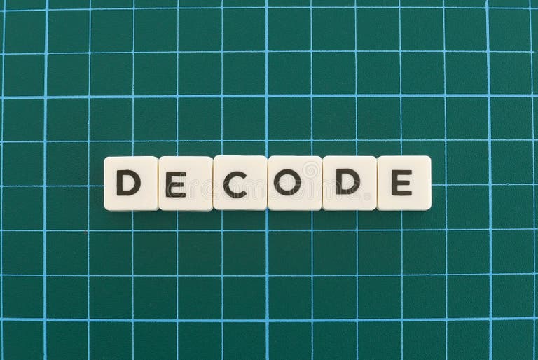 Decode Word Made of Square Letter Word on Green Square Mat Background ...