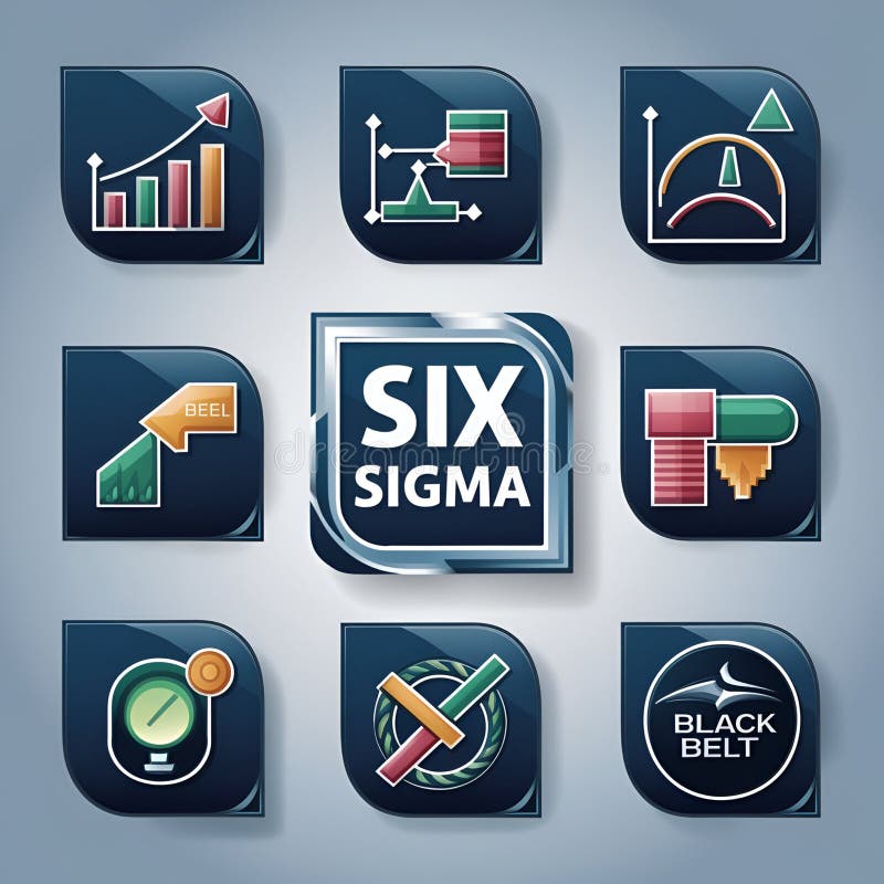 Decoding Six Sigma: Icon-Based Infographic Stock Illustration ...