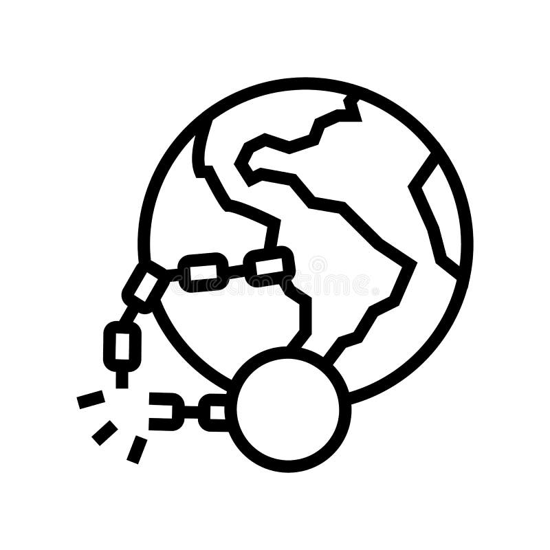 Decolonization Social Problem Line Icon Vector Illustration Stock ...