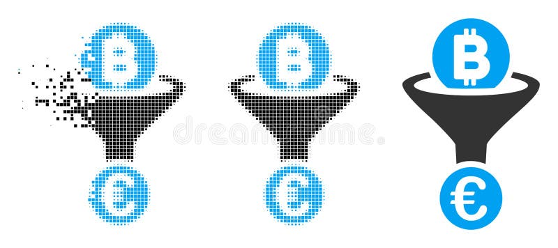 Decomposed Dotted Halftone Bitcoin Euro Conversion Funnel Icon Stock ... Decomposed Dotted Halftone Bitcoin Euro Conversion Funnel Icon Stock ...