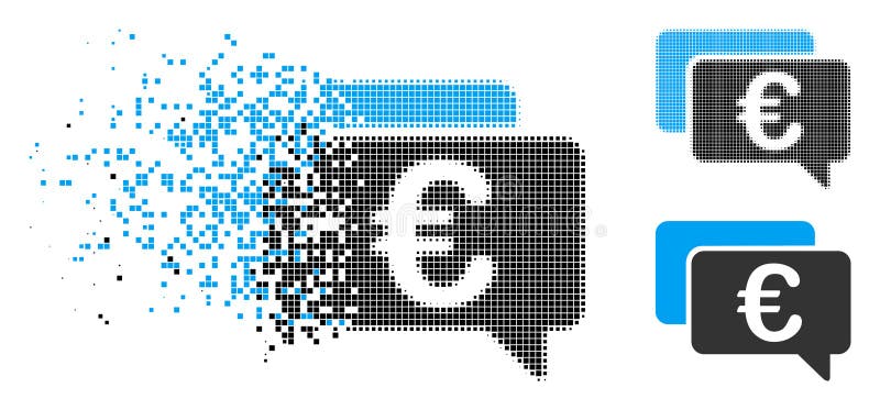 Decomposed Dotted Halftone Euro Messages Icon Stock Vector ... Decomposed Dotted Halftone Euro Messages Icon Stock Vector ...