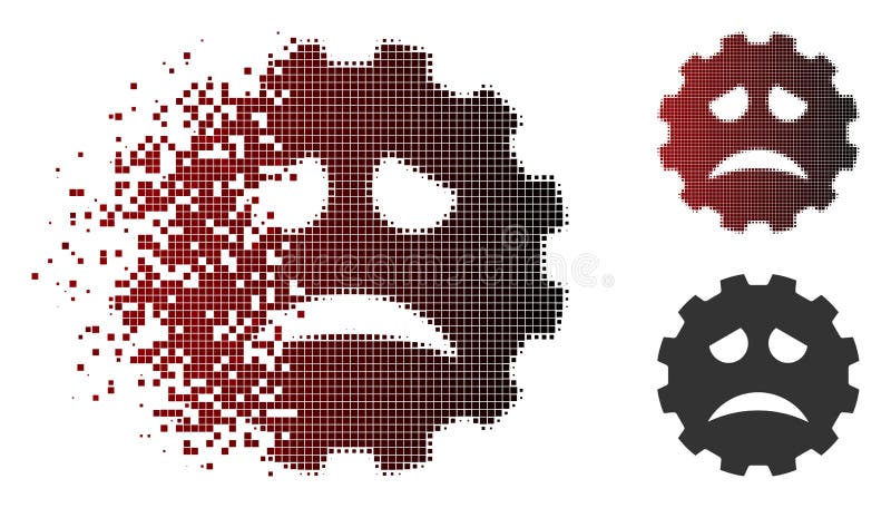 Decomposed Dotted Halftone Sadness Smiley Gear Icon Stock Vector ... Decomposed Dotted Halftone Sadness Smiley Gear Icon Stock Vector ...