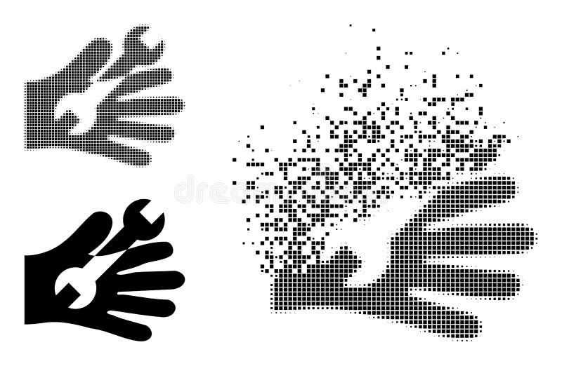 Decomposed Dotted and Original Wrench Service Hand Icon Stock Vector ... Decomposed Dotted and Original Wrench Service Hand Icon Stock Vector ...
