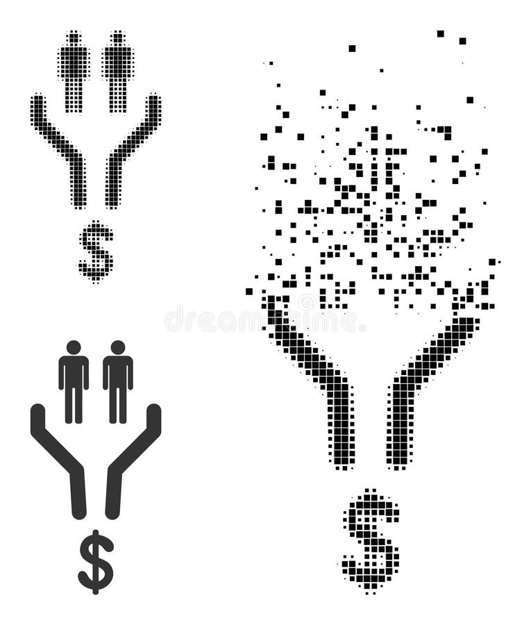 Decomposed Dotted Sales Funnel Icon with Halftone Version Stock Vector ...