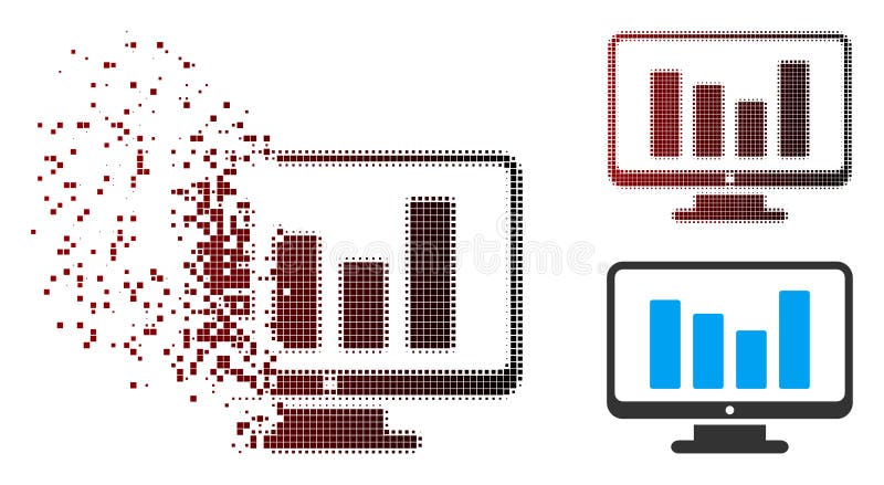 Decomposed Pixel Halftone Bar Chart Monitoring Icon Stock Vector ... Decomposed Pixel Halftone Bar Chart Monitoring Icon Stock Vector ...