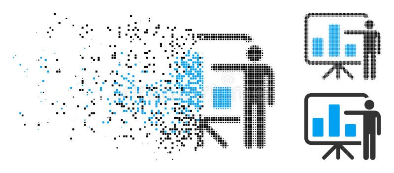 Decomposed Pixel Halftone Bar Chart Presentation Icon Stock Vector ... Decomposed Pixel Halftone Bar Chart Presentation Icon Stock Vector ...