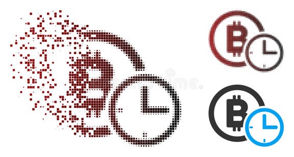 Decomposed Pixel Halftone Bitcoin Credit Time Icon Stock Vector ...