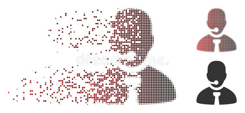 Decomposed Pixel Halftone Call Center Manager Icon Stock Vector ... Decomposed Pixel Halftone Call Center Manager Icon Stock Vector ...