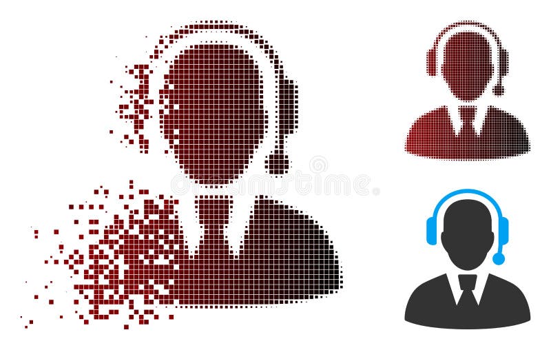 Decomposed Pixel Halftone Call Center Manager Icon Stock Vector ... Decomposed Pixel Halftone Call Center Manager Icon Stock Vector ...