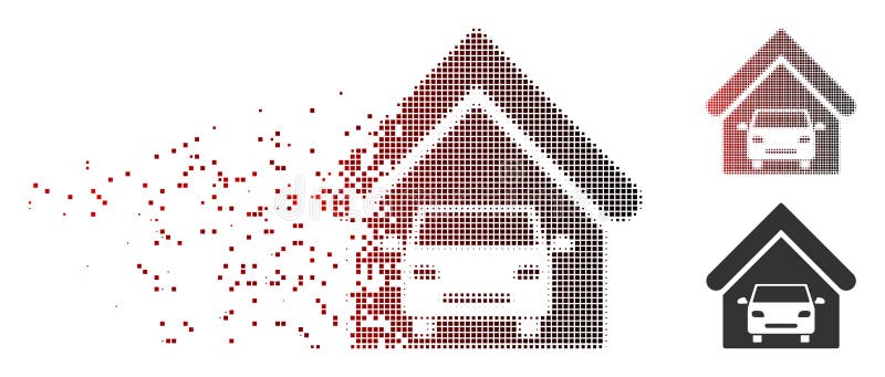 Decomposed Pixel Halftone Car Garage Icon Stock Vector - Illustration ... Decomposed Pixel Halftone Car Garage Icon Stock Vector - Illustration ...