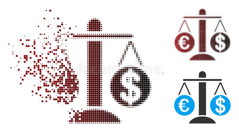 Decomposed Pixel Halftone Currency Compare Scales Icon Stock Vector ... Decomposed Pixel Halftone Currency Compare Scales Icon Stock Vector ...