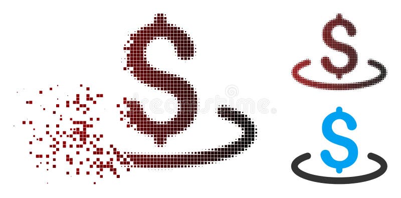 Decomposed Pixel Halftone Dollar Location Icon Stock Vector ... Decomposed Pixel Halftone Dollar Location Icon Stock Vector ...