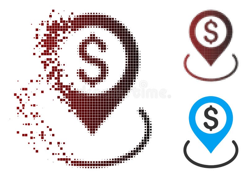 Decomposed Pixel Halftone Dollar Location Icon Stock Vector ... Decomposed Pixel Halftone Dollar Location Icon Stock Vector ...