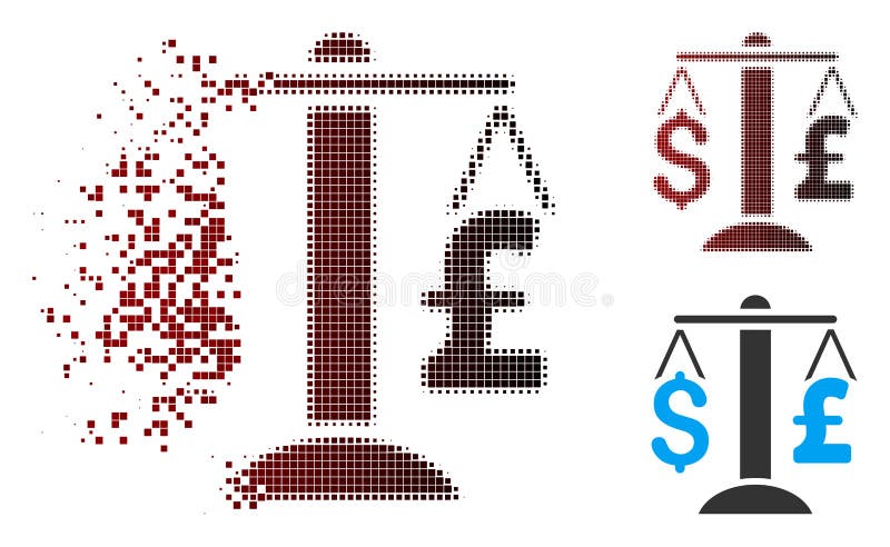Decomposed Pixel Halftone Dollar Pound Balance Icon Stock Vector ... Decomposed Pixel Halftone Dollar Pound Balance Icon Stock Vector ...