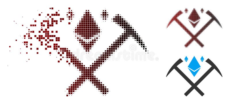 Decomposed Pixel Halftone Ethereum Crystal Mining Hammers Icon Stock ... Decomposed Pixel Halftone Ethereum Crystal Mining Hammers Icon Stock ...