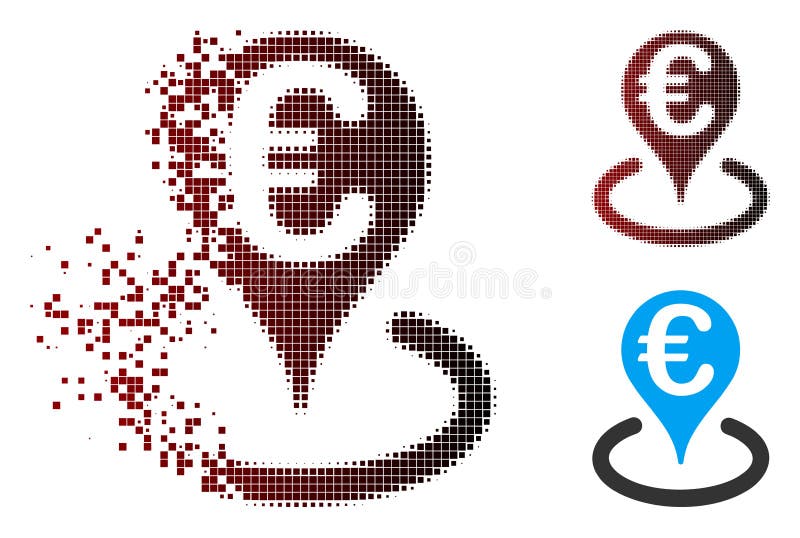 Decomposed Pixel Halftone Euro Bank Map Marker Icon Stock Vector ... Decomposed Pixel Halftone Euro Bank Map Marker Icon Stock Vector ...