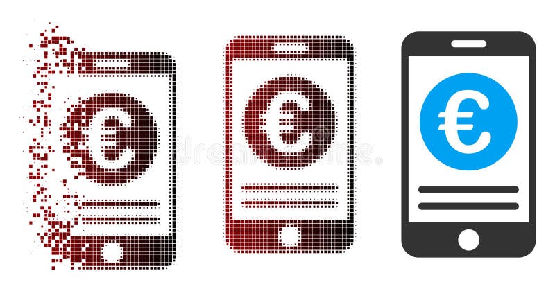 Decomposed Pixel Halftone Euro Smartphone Banking Icon Stock Vector ... Decomposed Pixel Halftone Euro Smartphone Banking Icon Stock Vector ...