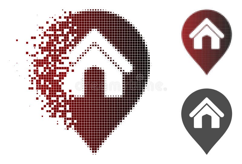 Decomposed Pixel Halftone House Marker Icon Stock Vector - Illustration ... Decomposed Pixel Halftone House Marker Icon Stock Vector - Illustration ...