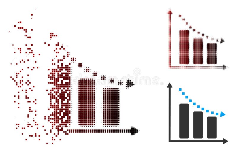 Decomposed Pixel Halftone Negative Trend Icon Stock Vector ...