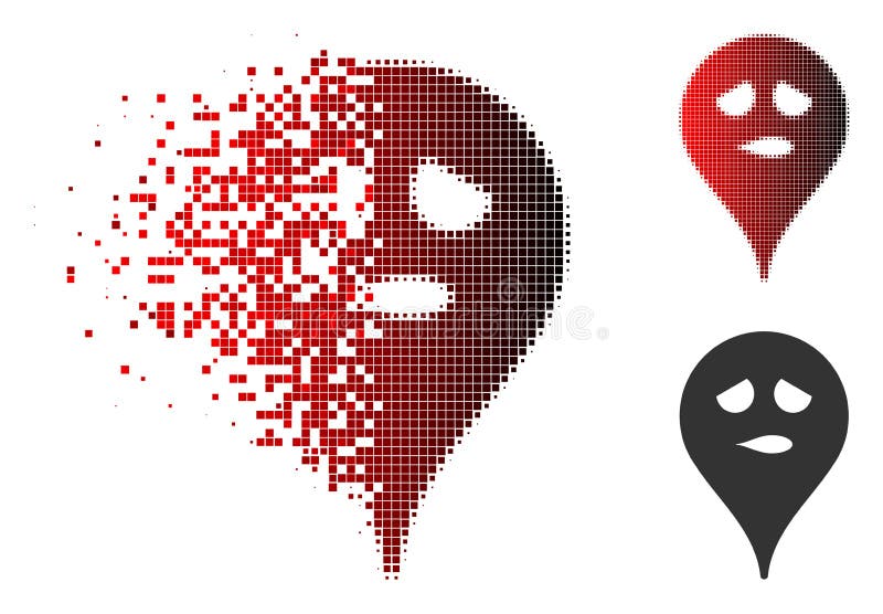 Decomposed Pixel Halftone Thinking Smiley Map Marker Icon Stock Vector ... Decomposed Pixel Halftone Thinking Smiley Map Marker Icon Stock Vector ...