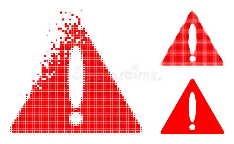 Decomposed Pixel Warning Triangle Glyph with Halftone Version Stock ... Decomposed Pixel Warning Triangle Glyph with Halftone Version Stock ...