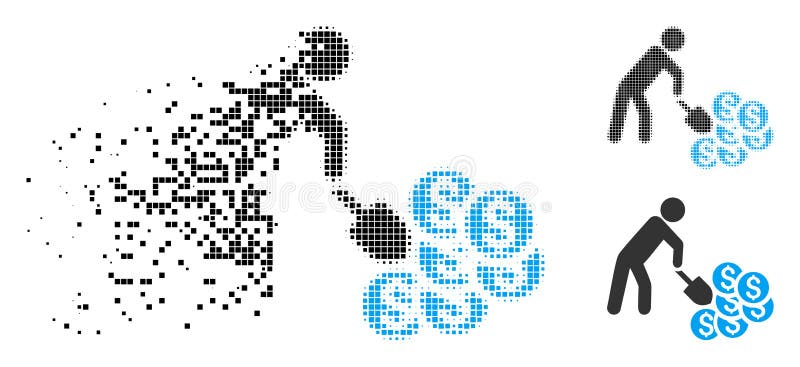 Decomposed Pixelated Halftone Money Mining Icon Stock Vector ... Decomposed Pixelated Halftone Money Mining Icon Stock Vector ...