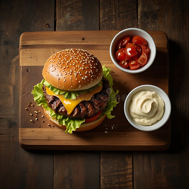 Deconstructed Burger with All Ingredients Stock Illustration ...